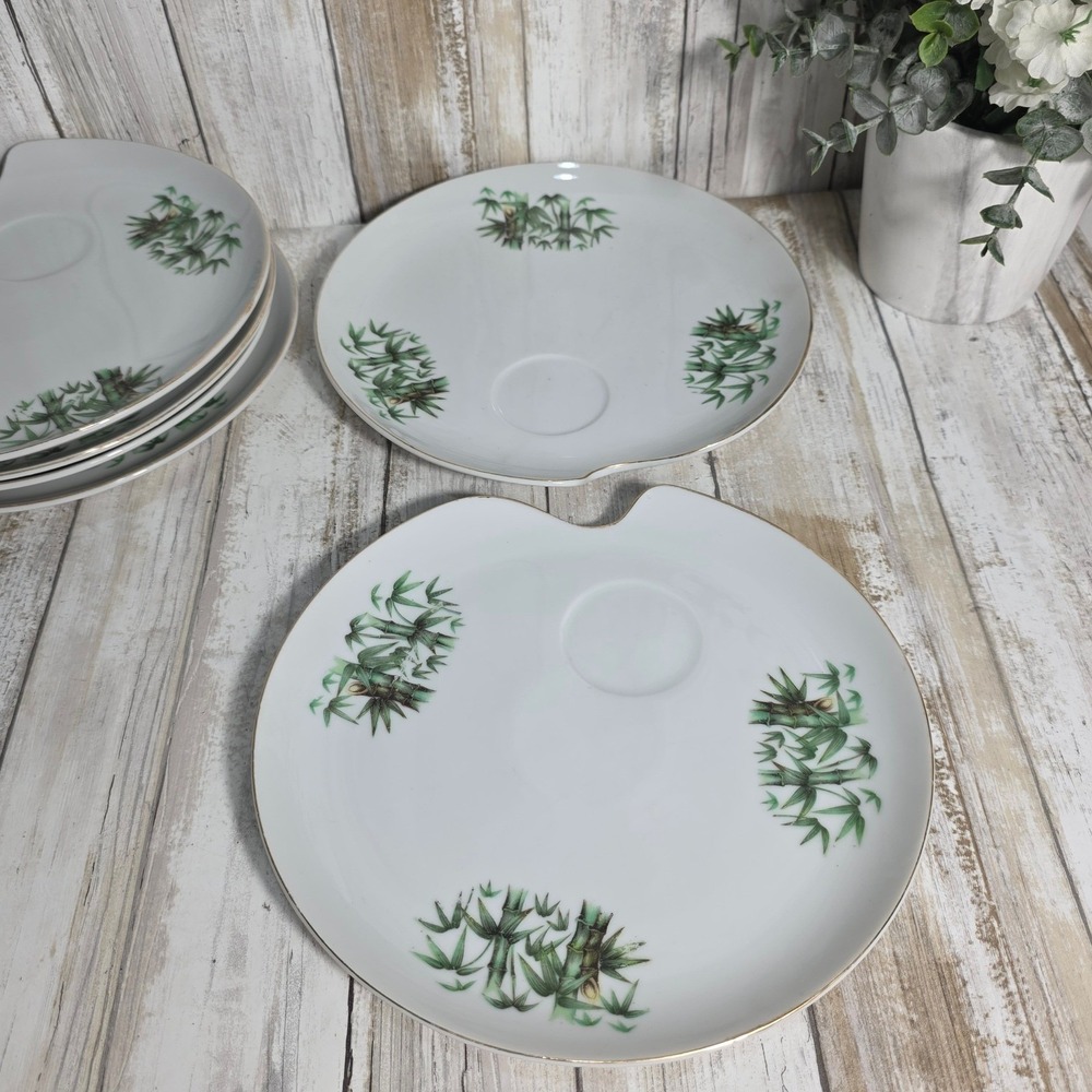 Crown China | Dining | Vintage Crown China Japan Bamboo Snack Plates ...